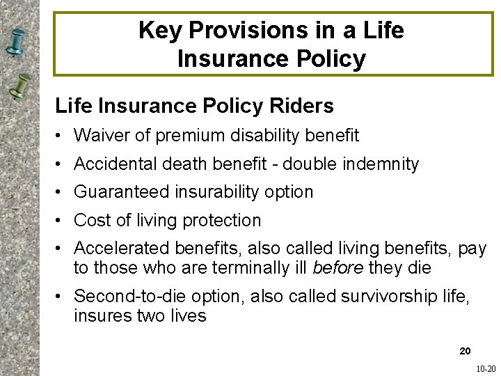 Chapter 10 Financial Planning with Life Insurance 1