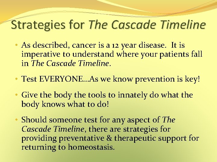 The Cascade A Timeline of Chronic Disease Prevention