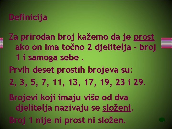 Prosti i sloeni brojevi Created by Inna Shapiro