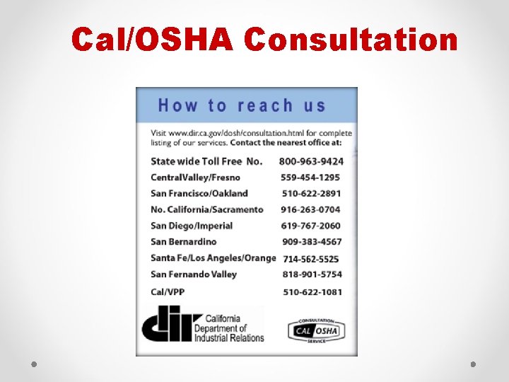 Division of Occupational Safety and Health CalOSHA 2015