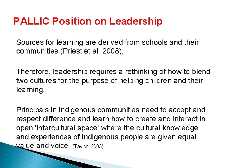 New approaches to educational leadership with Indigenous Partners