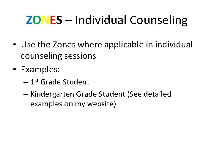 The ZONES of Regulation Tiffany Schuette School Counselor