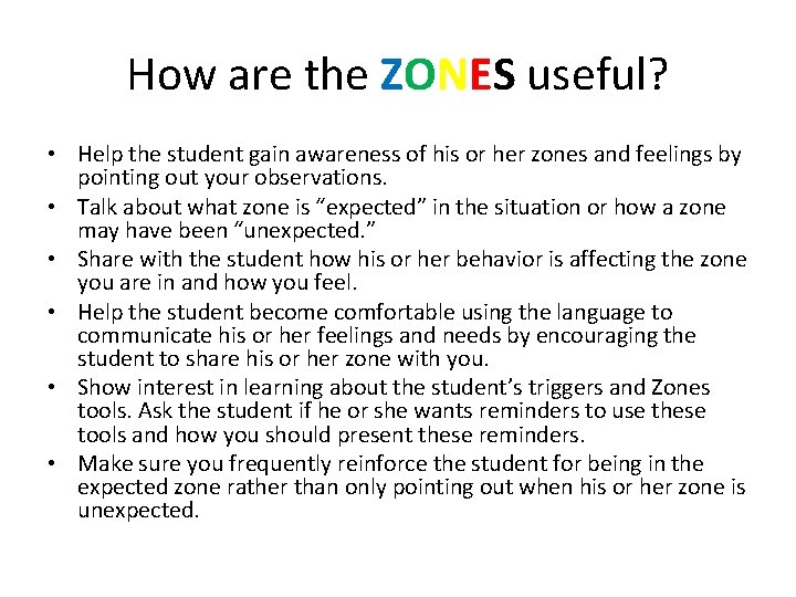 The ZONES of Regulation Tiffany Schuette School Counselor