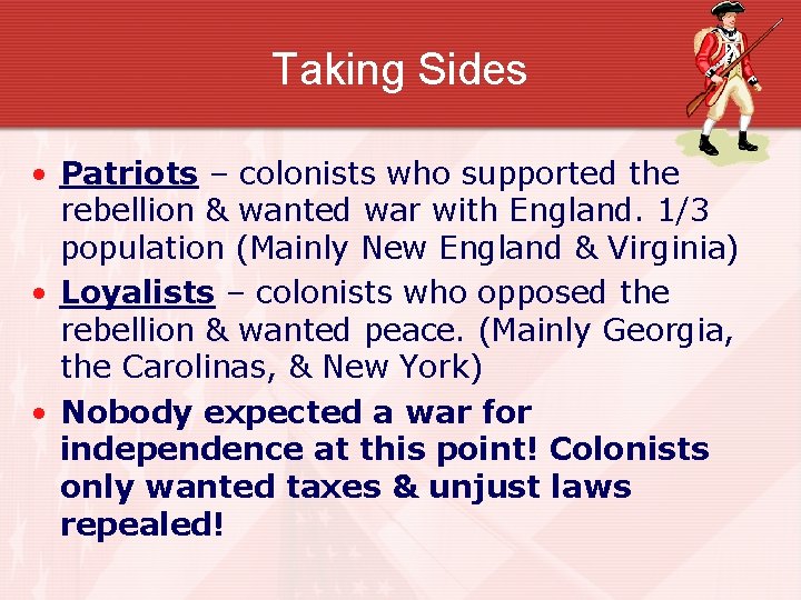 The Revolutionary War Begins Chapter 4 Review Sons