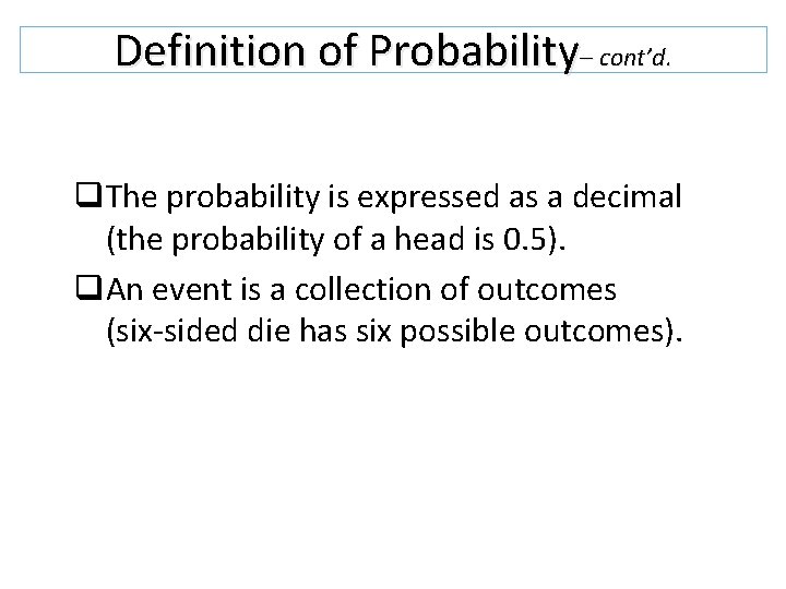 Quality Control Chapter 7 Fundamentals of Probability 1