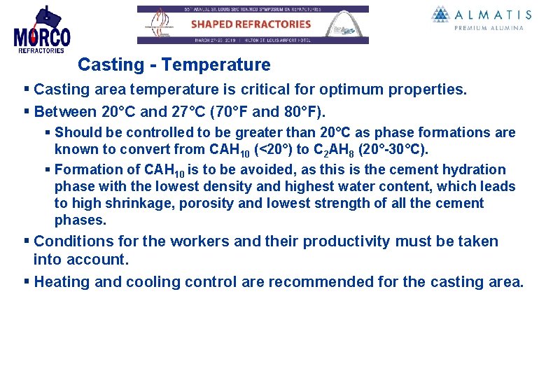 IDEAL CASTING PROCEDURES FOR OPTIMAL PRECAST SHAPE PROPERTIES