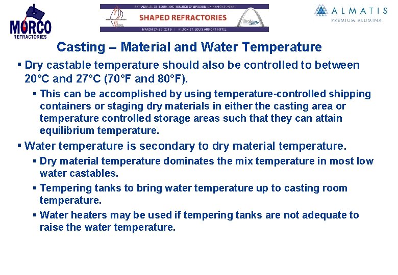 IDEAL CASTING PROCEDURES FOR OPTIMAL PRECAST SHAPE PROPERTIES