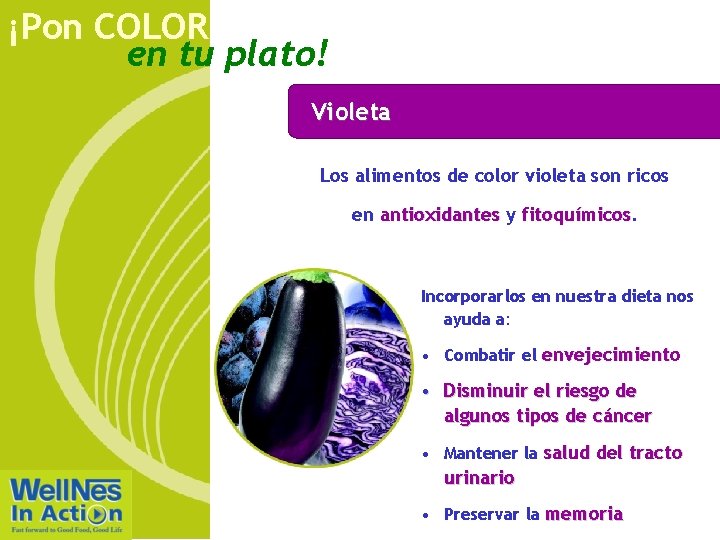 Pon COLOR en tu plato Blanco Los alimentos