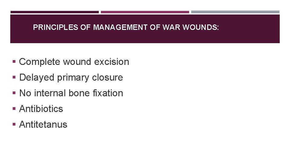 TRAUMA EPIDEMIOLOGY WARFARE INJURIES MECHANISM OF INJURY DR