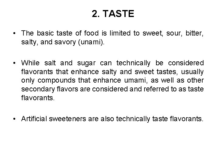 UNIT 10 CHEMISTRY OF FLAVOR ODOUR AND TASTE