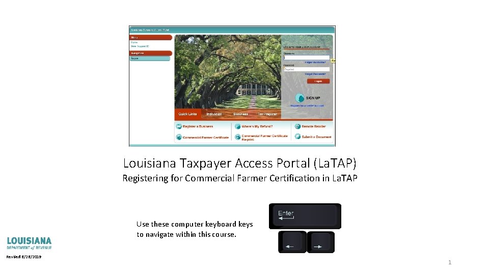 Louisiana Taxpayer Access Portal La TAP Registering for
