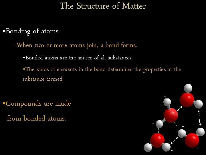 Chapter 5 The Structure of Matter Section 1