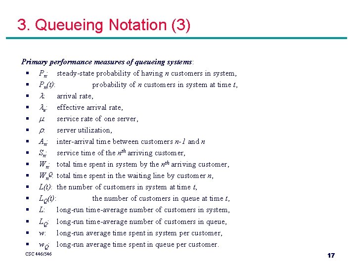 Part 5 Queueing Models CSC 446546 Agenda 1