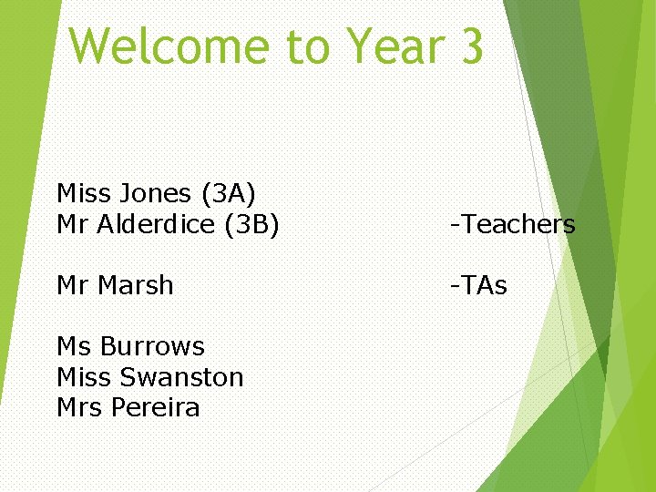 Welcome to Year 3 Miss Jones 3 A