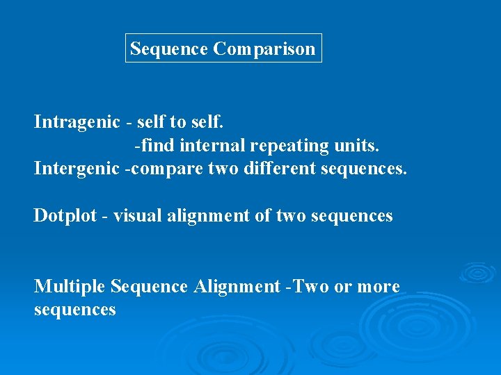 Sequence Comparison Intragenic self to self find internal