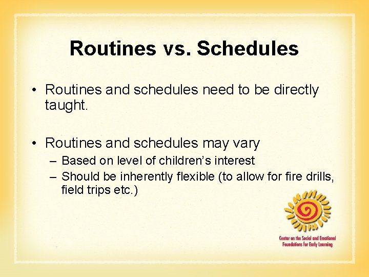 WWB Training Kit 3 Helping Children Understand Routines