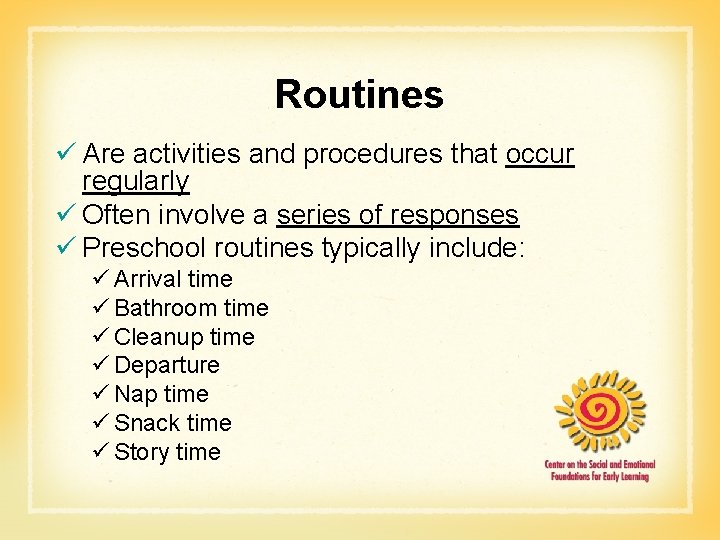 WWB Training Kit 3 Helping Children Understand Routines