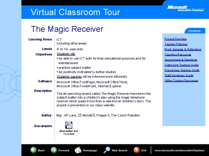 The Magic Receiver Learning Areas Levels Objectives Software