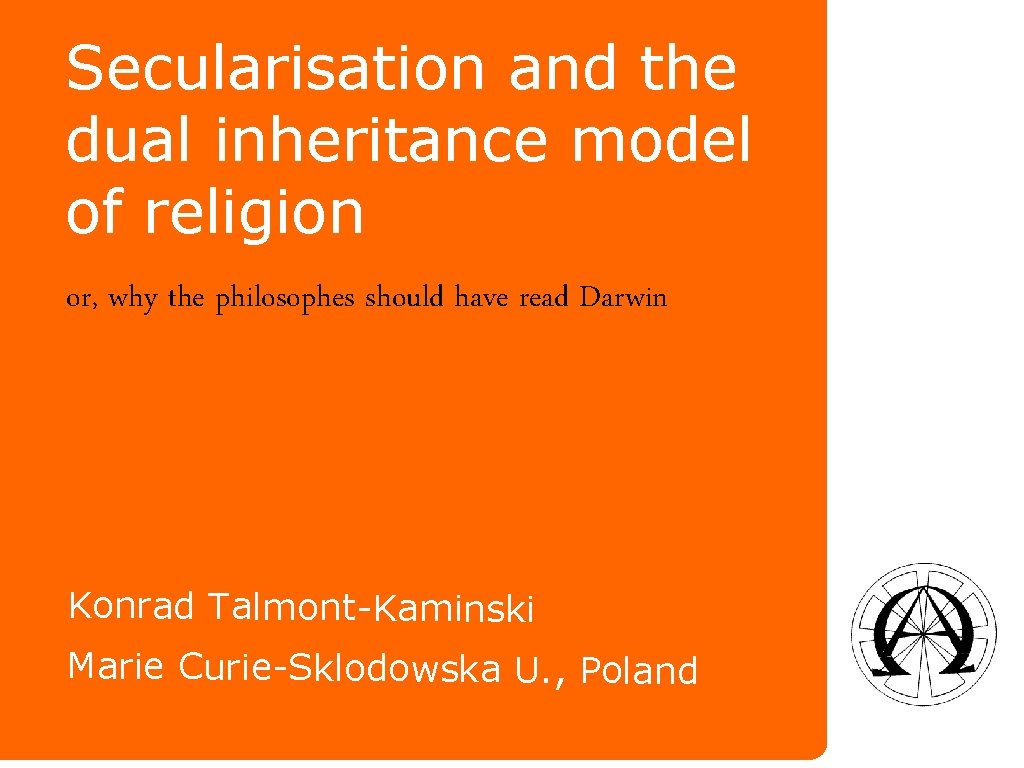 Secularisation and the dual inheritance model of religion
