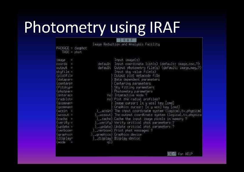 Photometr y Aperture Photometry Aperture Photometry Image of