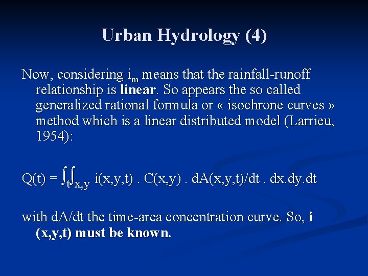 Urban Hydrology and Meteorological Radars Prof Michel Desbordes