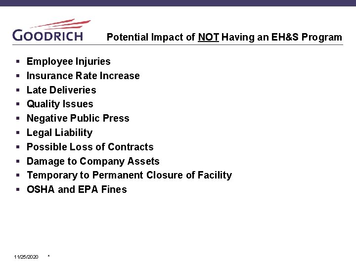 Environmental Health and Safety EHS Supplier Awareness Training