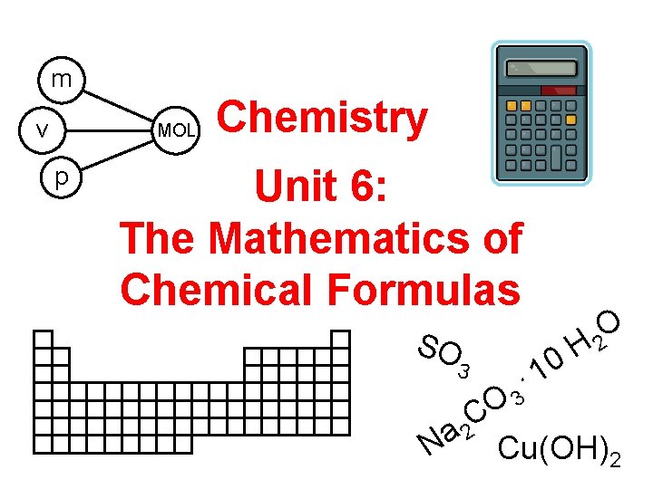 m v MOL p Chemistry Unit 6 The