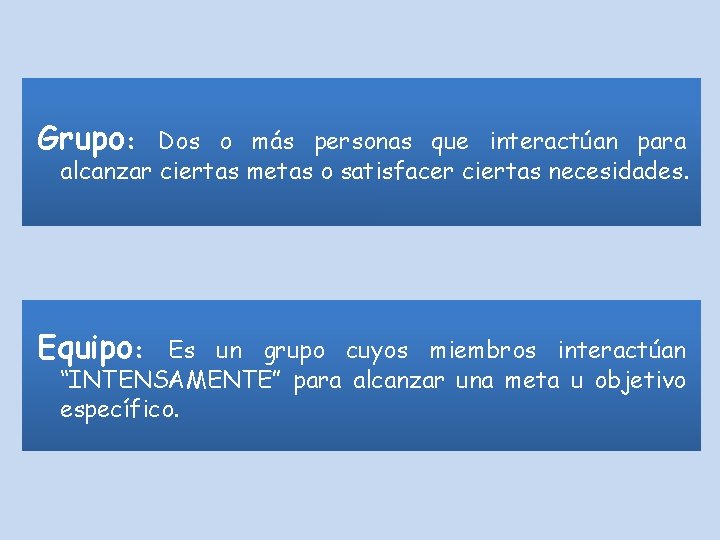 Metas de Grupos y Equipos Formacin y Relacin