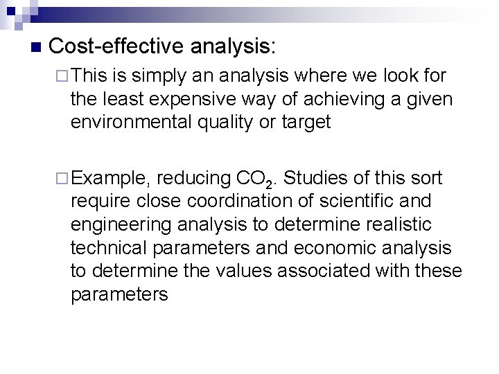 What is Environmental Economics Chapter 1 BCF n