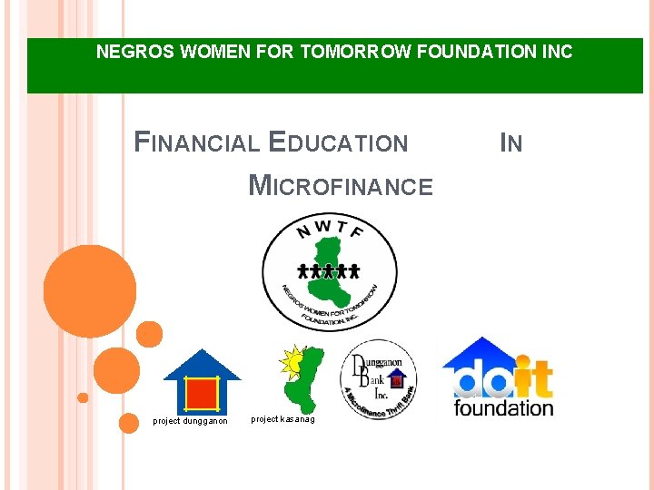 NEGROS WOMEN FOR TOMORROW FOUNDATION INC FINANCIAL EDUCATION