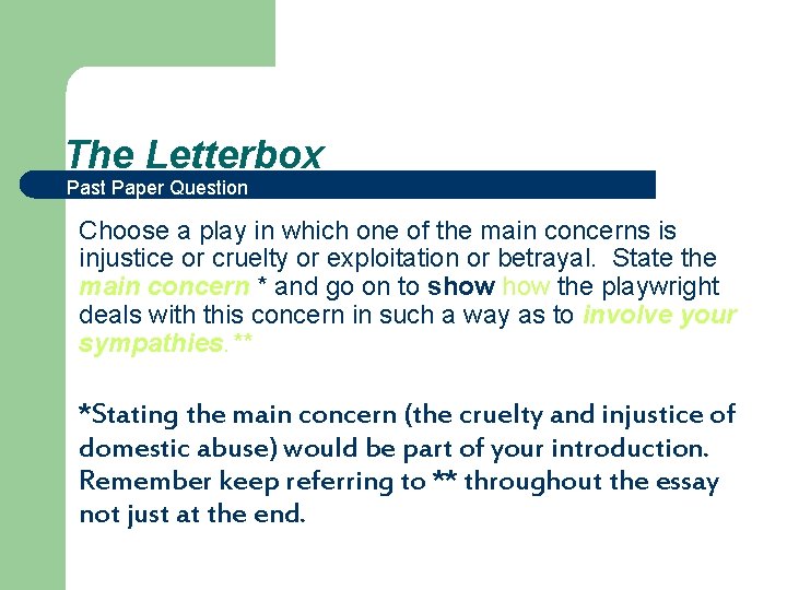 The Letterbox by Ann Marie Di Mambro Genre