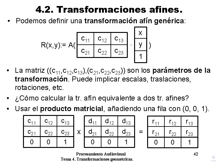 PROCESAMIENTO AUDIOVISUAL Programa de teora 1 Adquisicin y