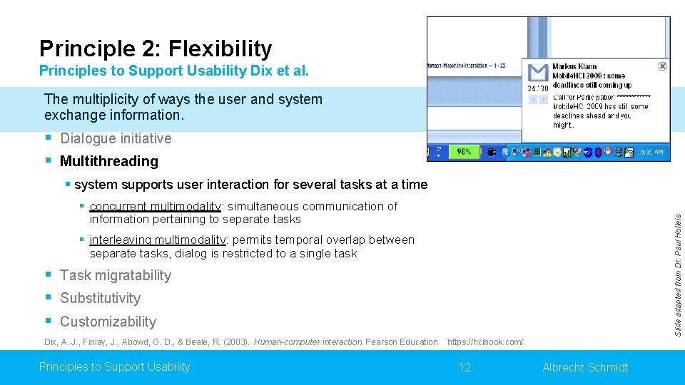 Principles to Support Usability according to Alan Dix