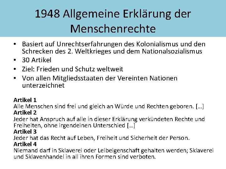 Die Geschichte der Menschenrechte Ein Kampf der noch