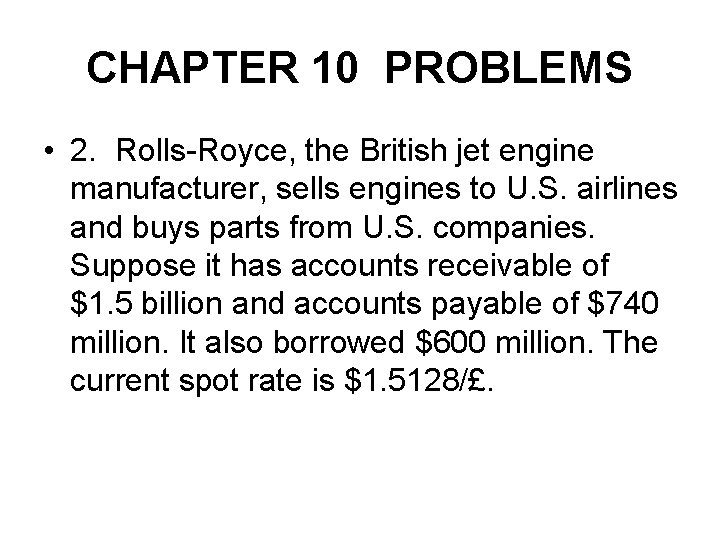 PROBLEMS CHAPTER 10 CHAPTER 10 PROBLEMS 2 RollsRoyce