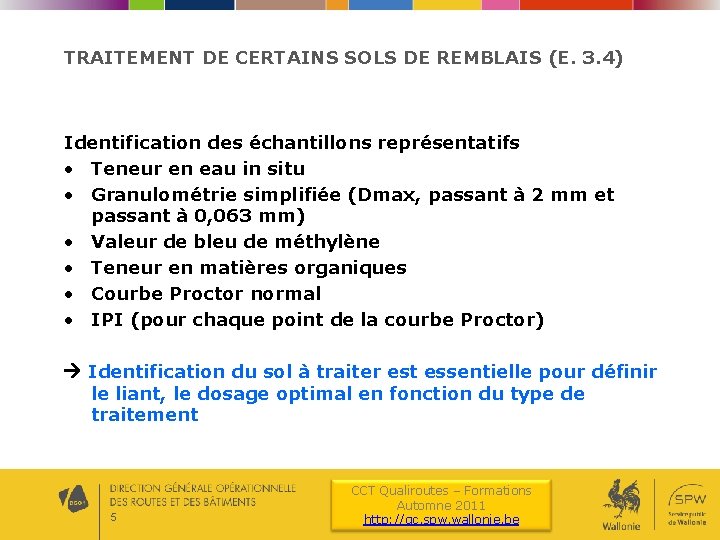 TRAITEMENT DE SOLS DE REMBLAIS FOND DE COFFRE