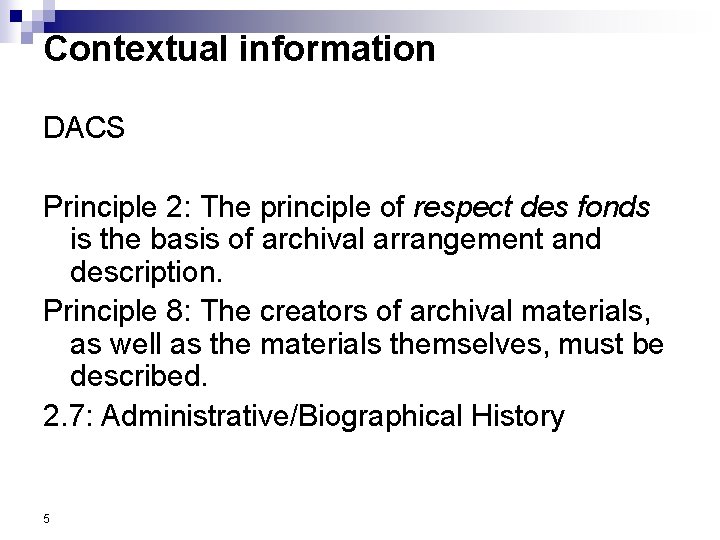 Encoded Archival Context Corporate Bodies Persons and Families