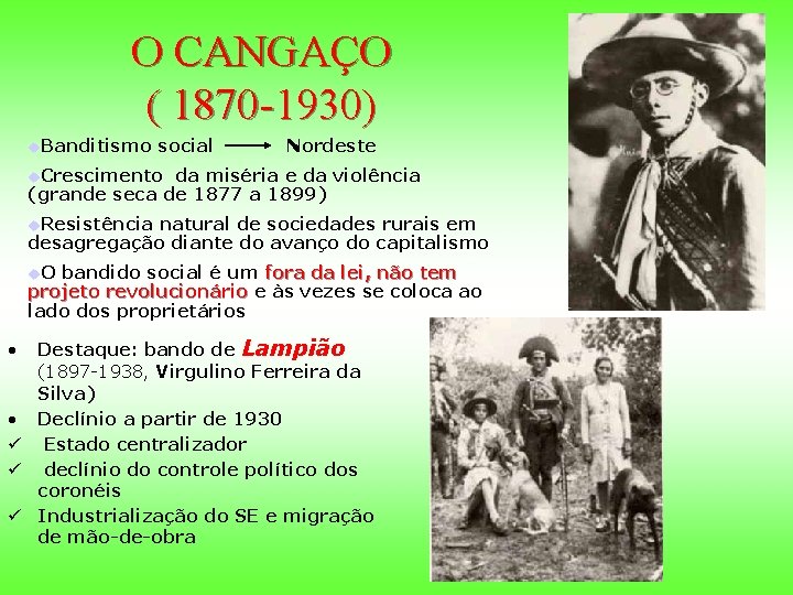 MOVIMENTOS SOCIAIS RURAIS Messinicos Revolta de Canudos Revolta