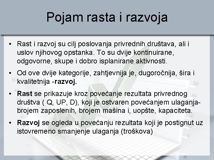 Pojam znaaj i faktori rasta i razvoja privrednih