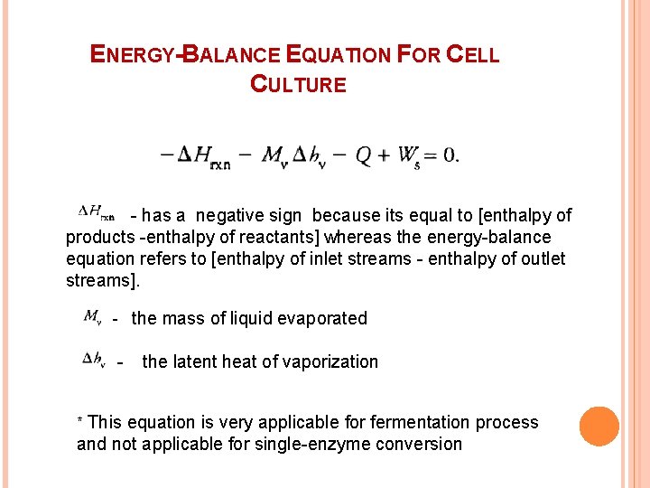 ENERGY BALANCE FOR BIOLOGICAL SYSTEM PTT108 Material and