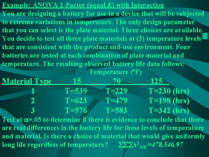 Chapter 11 Multifactor Analysis of Variance TwoFactor ANOVA