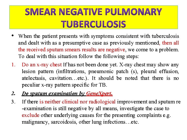 When to suspect TB pulmonary TB CLINICAL PRESENTATION