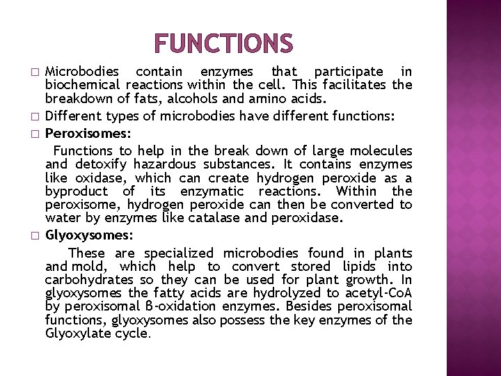 INTRODUCTION A microbody is a type of organelle