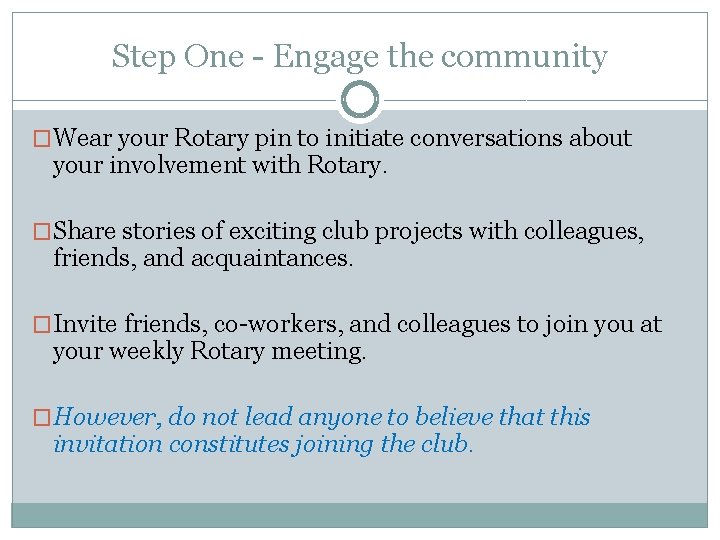 Rotary 101 NEW MEMBERS Plan for Presentation How