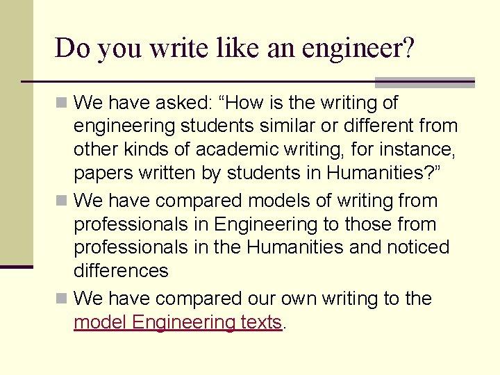 Tutorial on Writing 3 for ME 4001 Introduction
