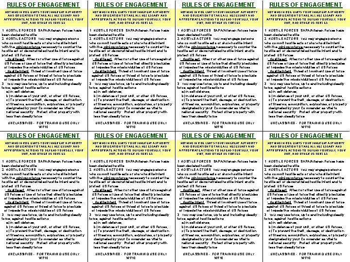 RULES OF ENGAGEMENT RULES OF ENGAGEMENT NOTHING IN