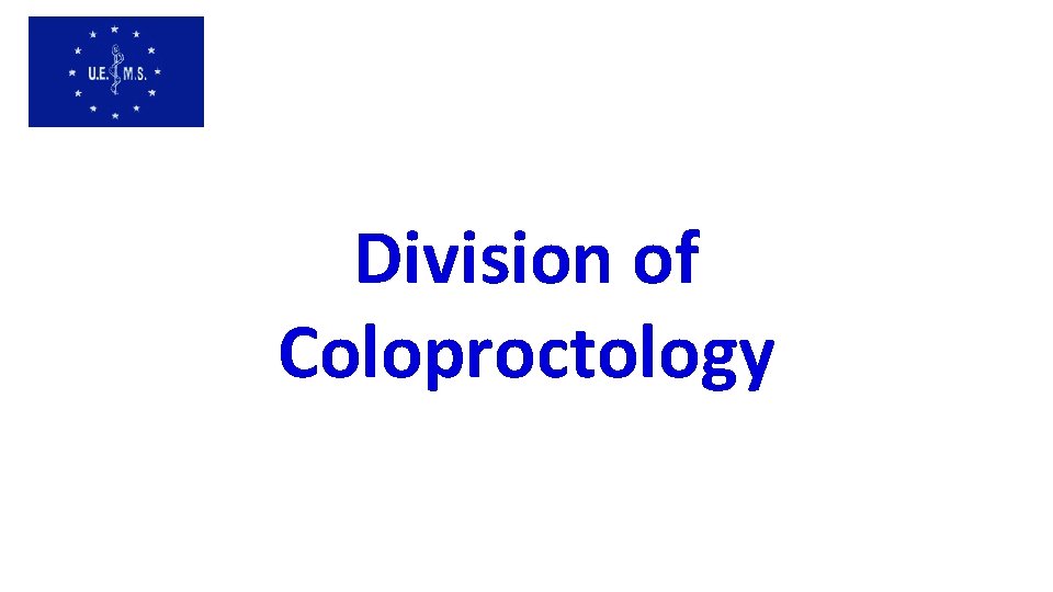 Division of Coloproctology Division of Coloproctology Head of