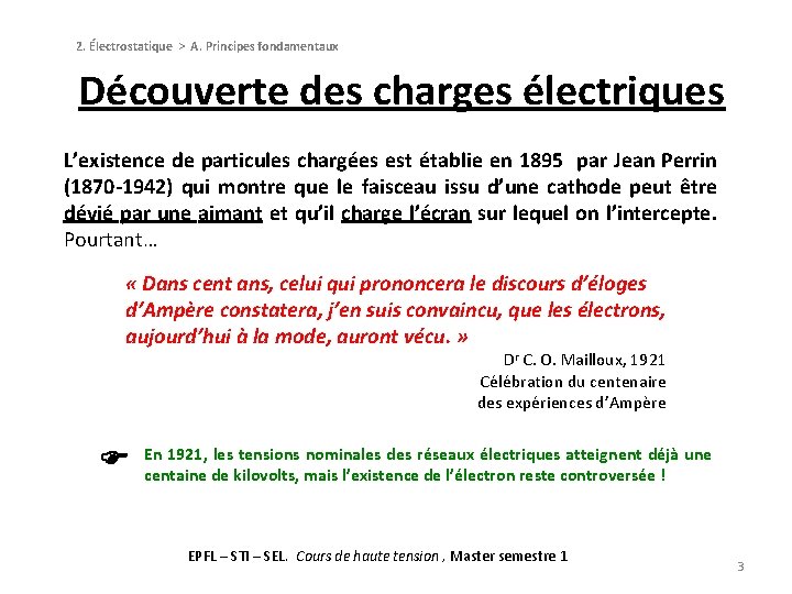 CHAPITRE 2 lectrostatique A Principes fondamentaux B Problmatique