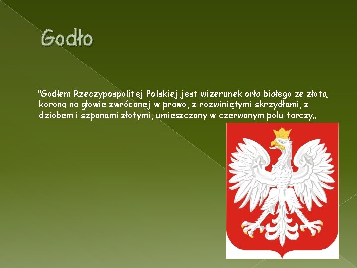 Polska Pooenie i rodowisko przyrodnicze Symbole narodowe Kade