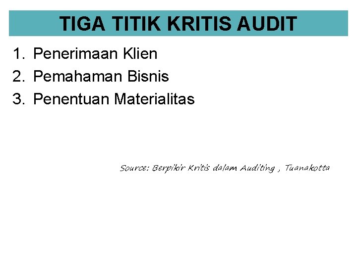 IMPLEMENTASI ISA DI INDONESIA INTERNATIONAL STANDAR ON AUDITING
